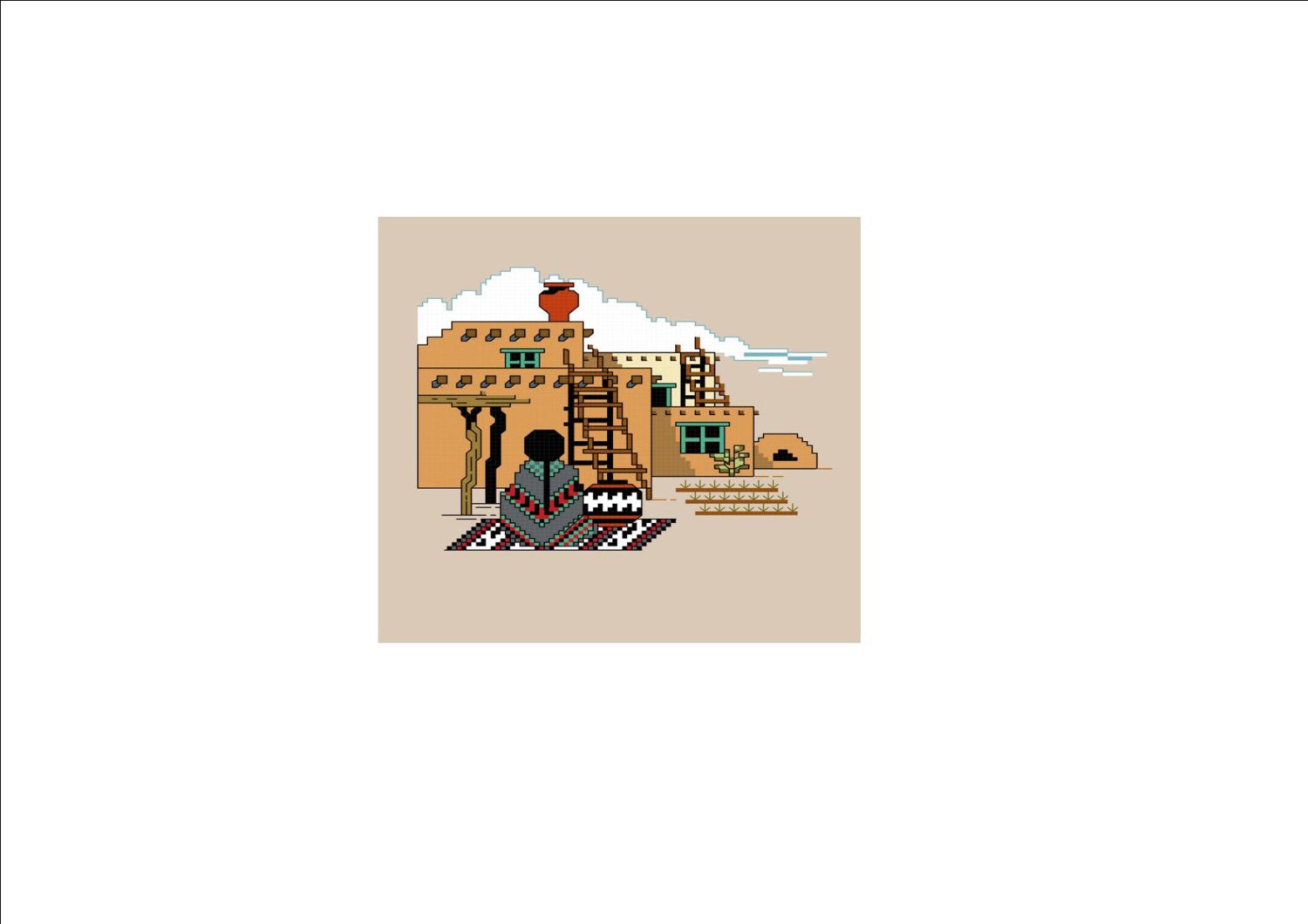 PUEBLO - Southwest Design for Cross Stitch PHYSICAL PATTERN - Etsy