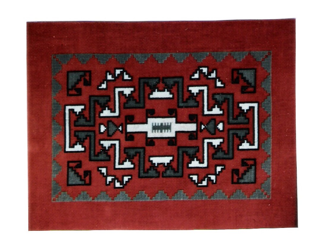 RED GANADO - Southwest Rug Design for Cross Stitch and Needlepoint ...