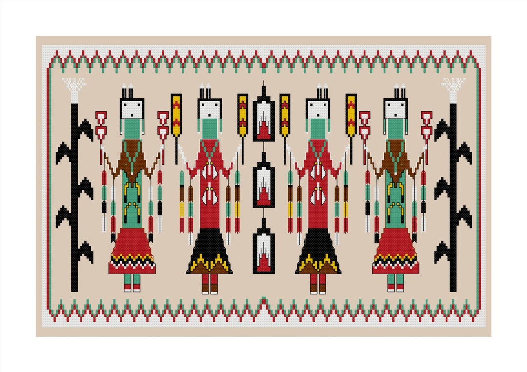 YEI CEREMONIAL II - Southwest Rug Design Pattern for Cross Stitch - Etsy