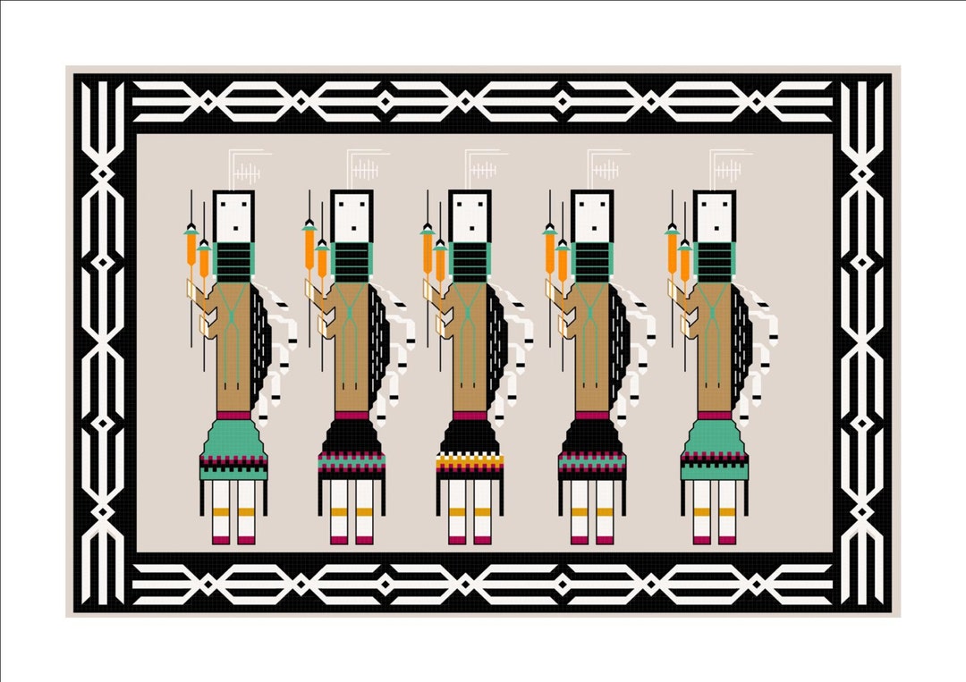 YEI CEREMONIAL III - Southwest Rug Design Pattern for Cross Stitch - Etsy
