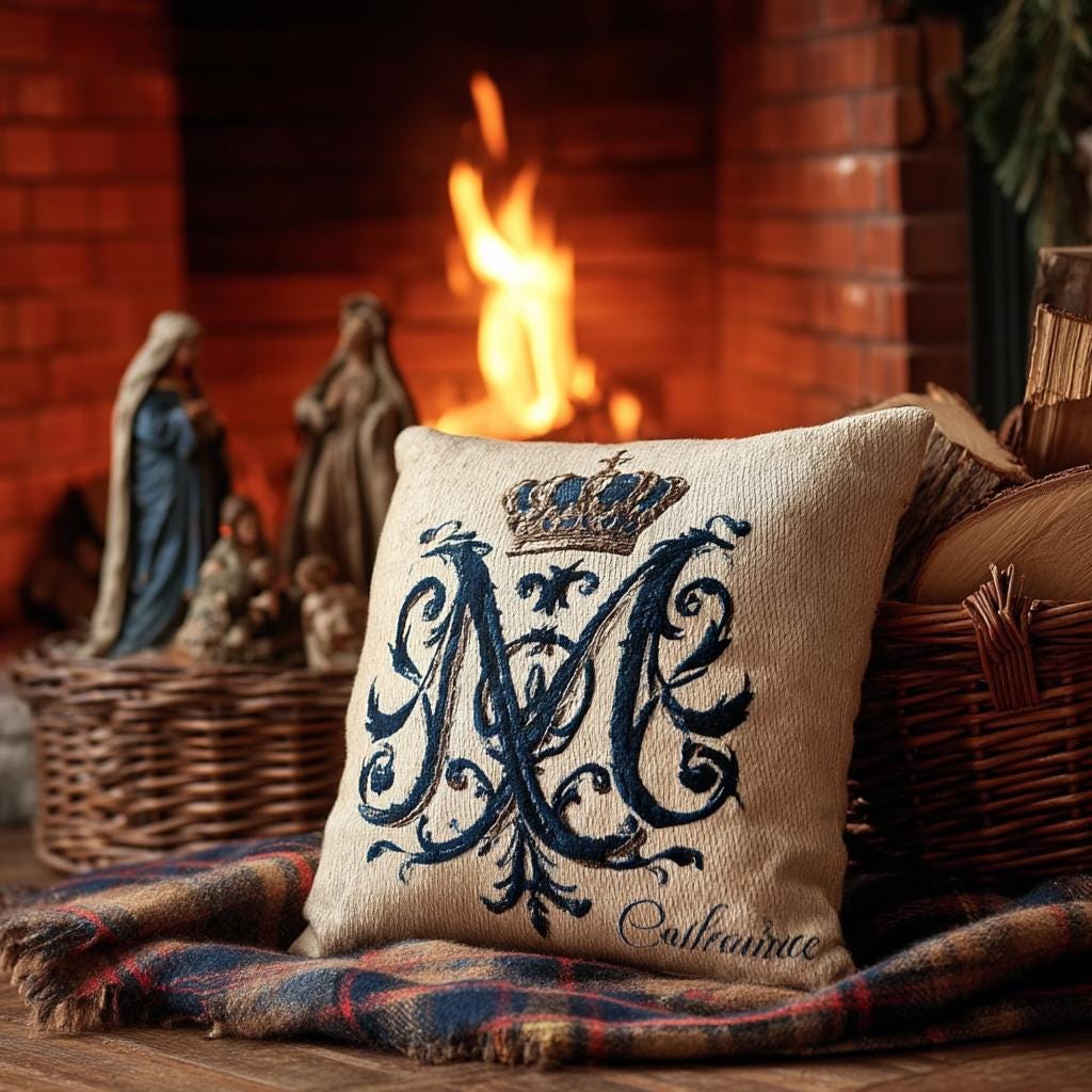 Personalized Auspice Maria Cushion – Catholic Throw Pillow With Marian ...