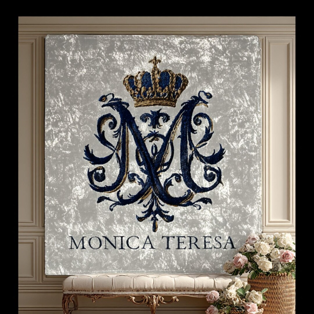 Personalized Velvet Auspice Maria Marian Monogram Blanket | Catholic ...