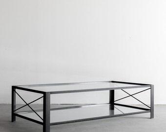 Chambers Industrial Steel and Glass Side Table - Etsy