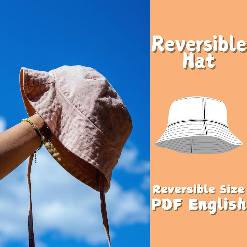 Reversible Bucket Hat Sewing Pattern: Beginner Summer Sunhat (PDF ...
