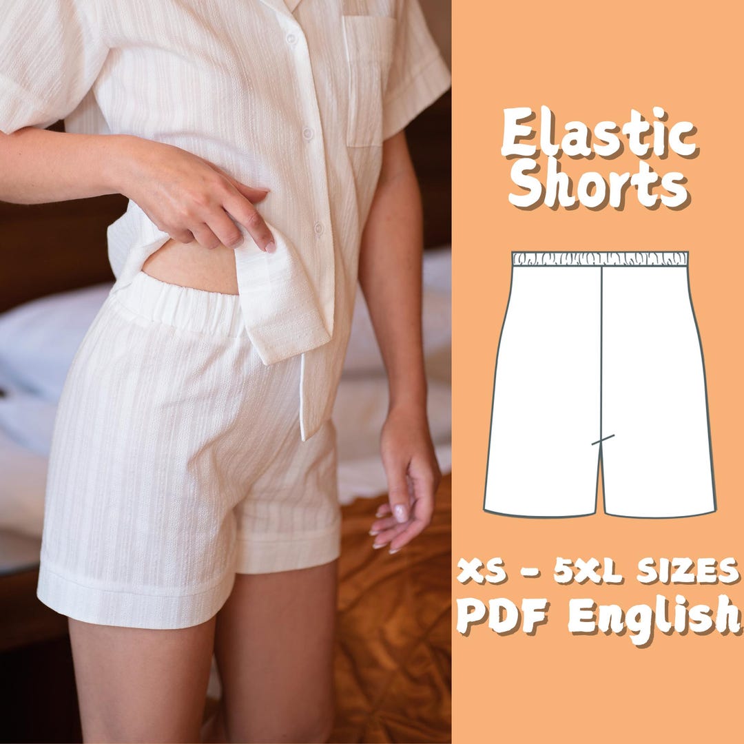 Elastic Waist Summer Shorts PDF Sewing Pattern | Women Loose Linen ...