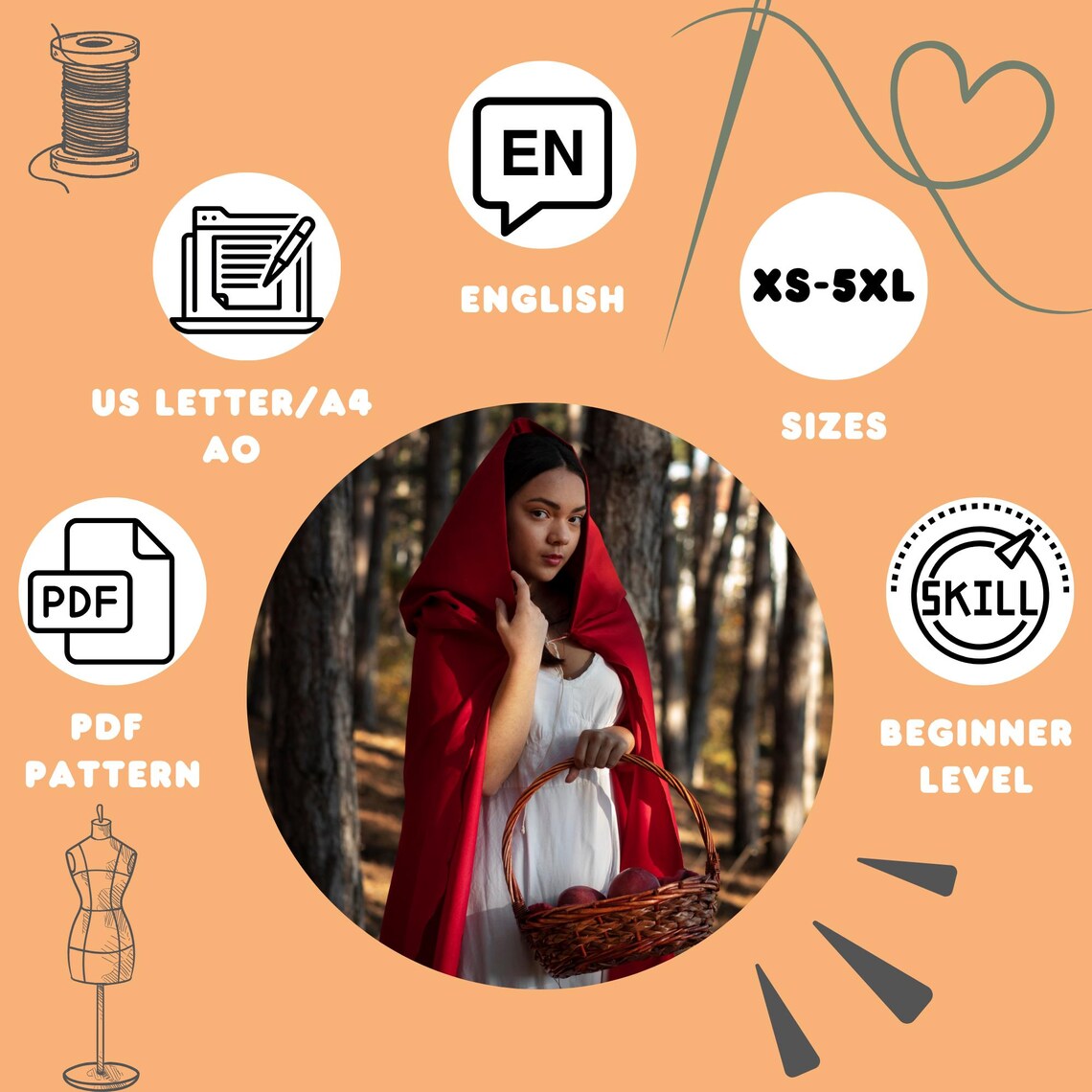Hooded Cape Sewing Pattern: Beginner Cosplay Costume (PDF Pattern) - Etsy