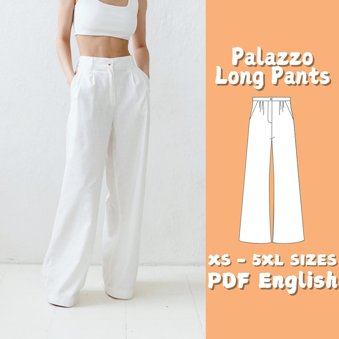 Flare Pants Sewing Pattern | Women Trousers Sewing Pattern | Wide Leg ...