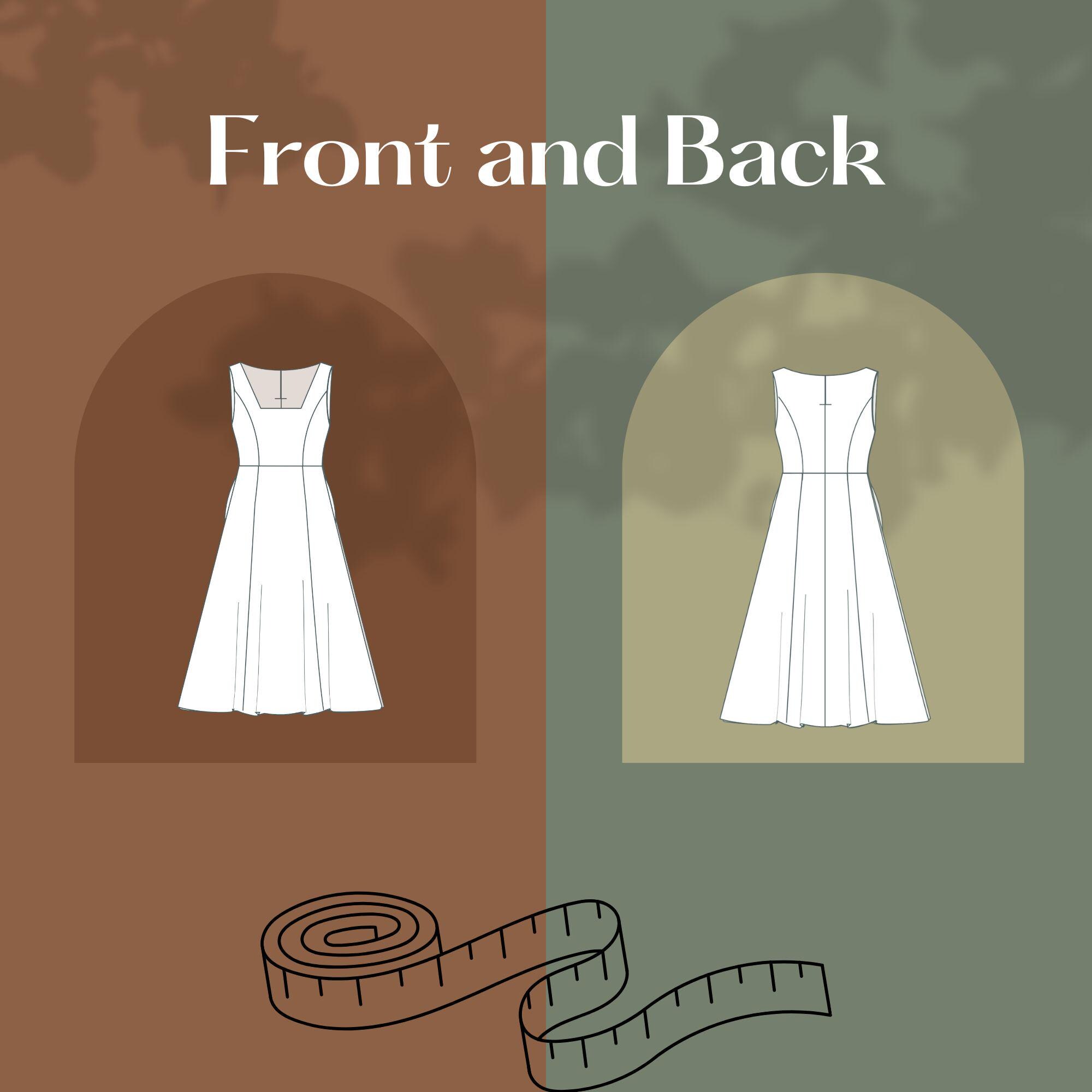 Vintage Dress Sewing Pattern Cottagecore Trapeze Neckline Sleeveless ...