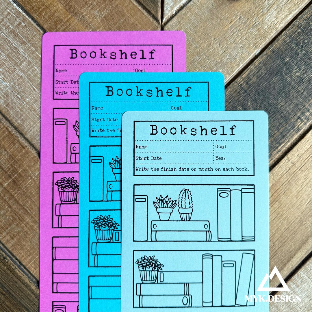 Cool Tones Bookshelf Bookmarks Set of 3 | 3.7” X 8.5” | Sturdy ...