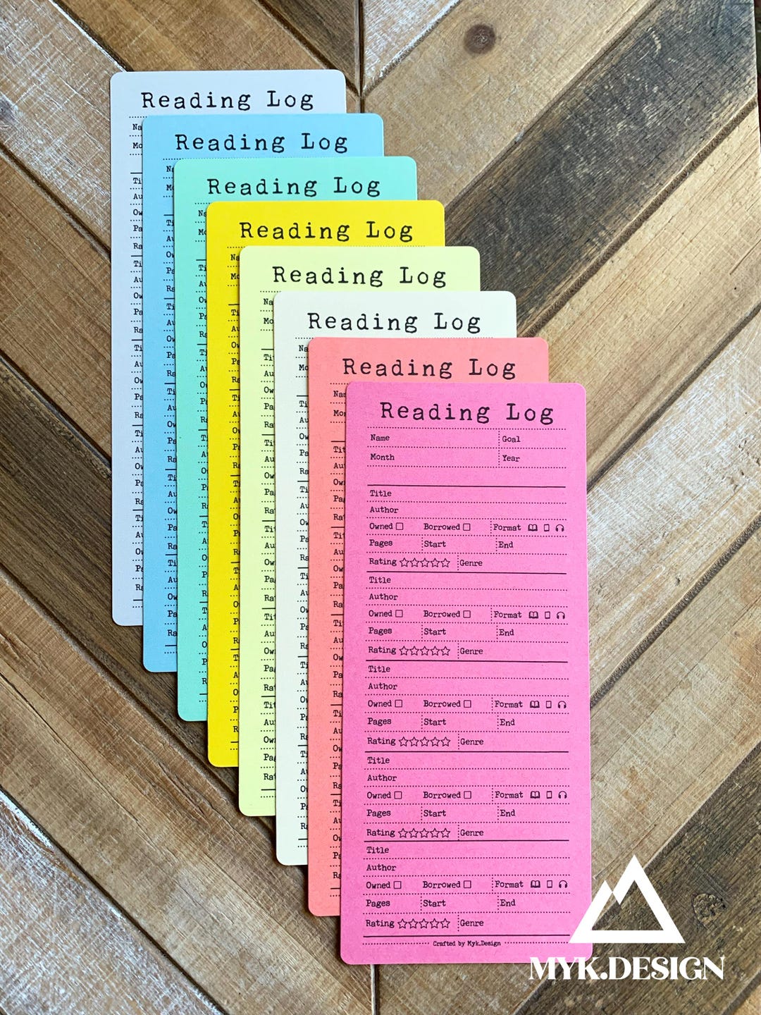 Reading Log Bookmark Set of 3 | 3.7” X 8.5” | Sturdy Cardstock | Blog ...