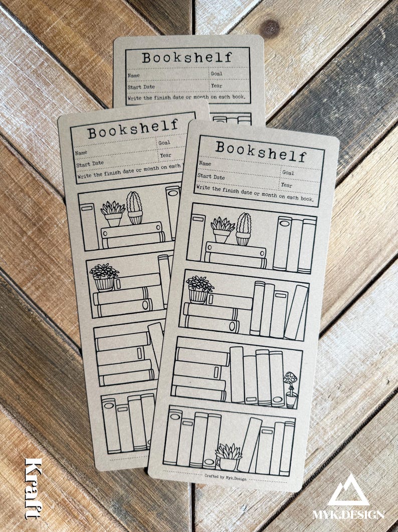 Kraft Bookshelf Bookmark Sets | 3.7” X 8.5” | Sturdy Cardstock ...