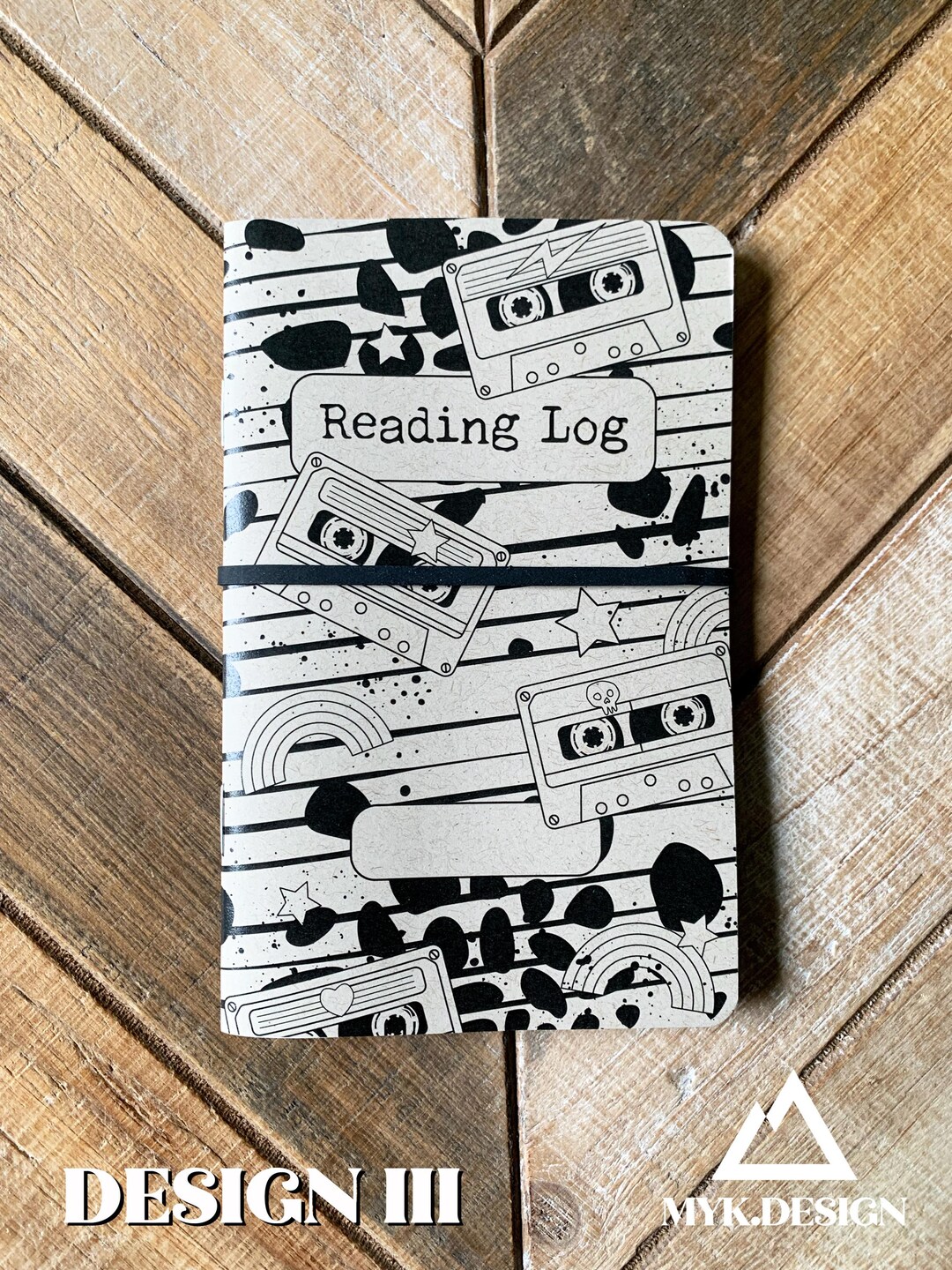 Reading Log Pocket-sized Notebook: 94 Entries - Cassette Tapes Cover ...