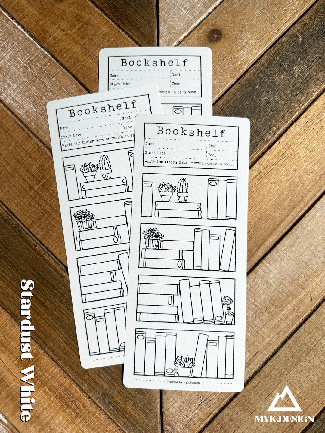 Stardust White Bookshelf Bookmark Sets | 3.7” X 8.5” | Sturdy Cardstock ...
