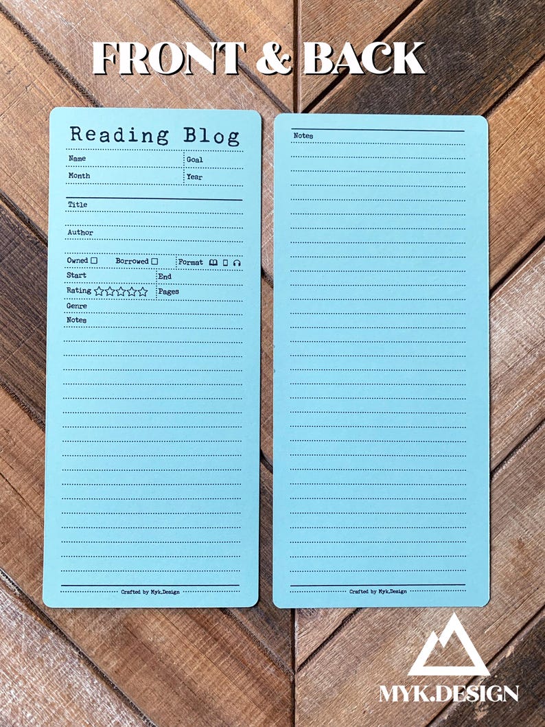 Reading Blog Bookmark Set of 8 | 3.7” X 8.5” | Sturdy Cardstock | Log ...