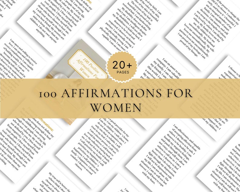 100 Affirmations for Women: Self-love Motivation Cards (digital ...
