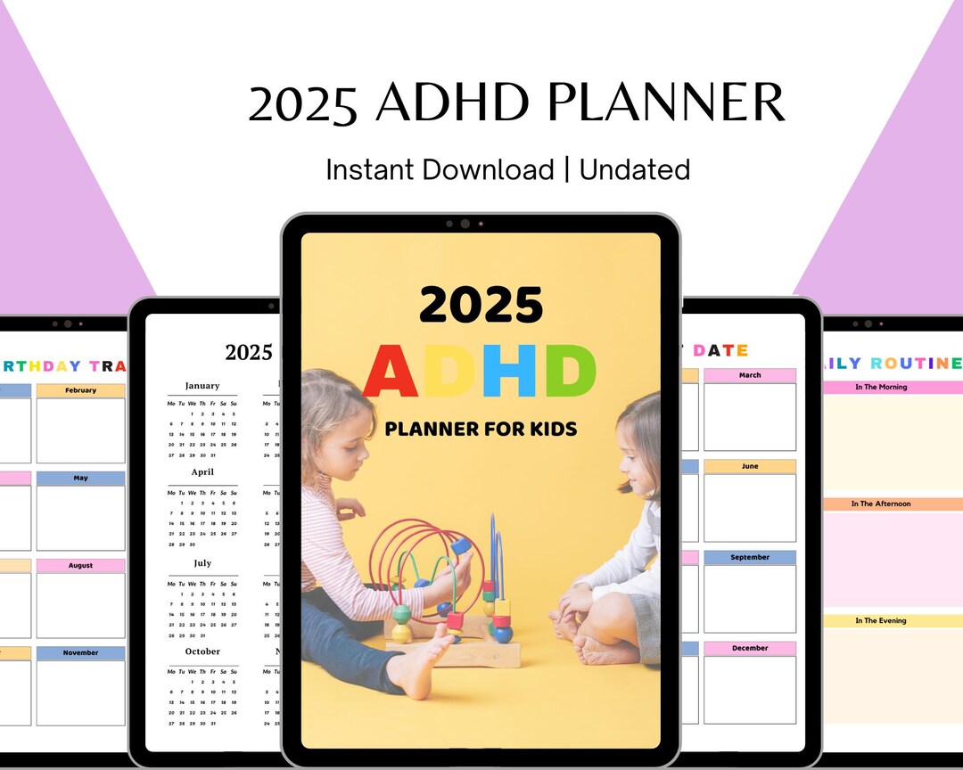 2025 ADHD Planner for Kids, Digital ADHD Organizer, Printable Routine ...