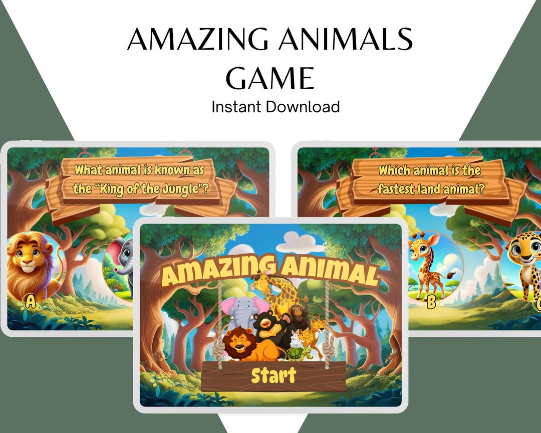 Amazing Animals Game for Kids, Fun Printable & Digital Trivia ...