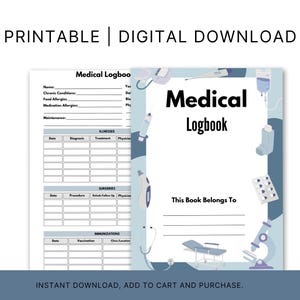 Printable Medical Logbook: Personal Health Tracker (PDF) - Etsy