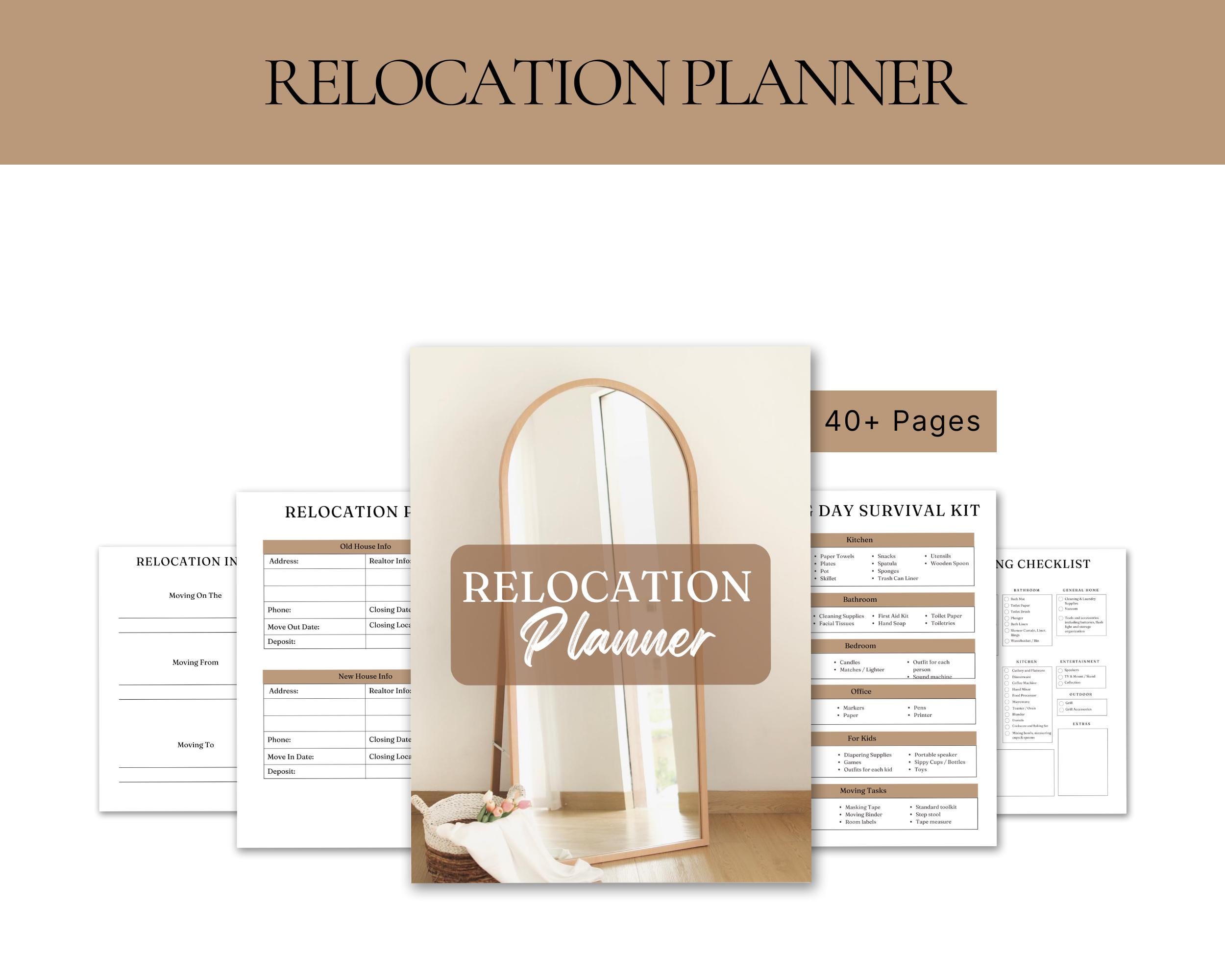 Moving Planner Printable, Relocation Checklist, Home Moving Organizer ...