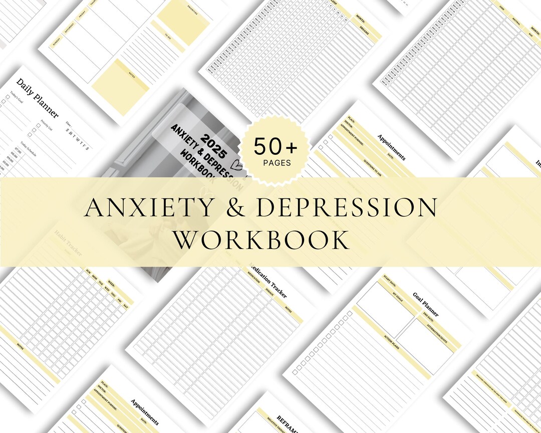 Anxiety and Depression Workbook, Mental Health Journal, Self-care ...