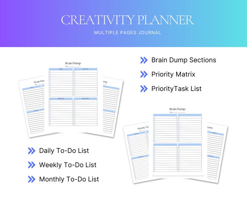 Brain Dump Planner Printable: Mind Mapping, Idea Tracker (digital ...