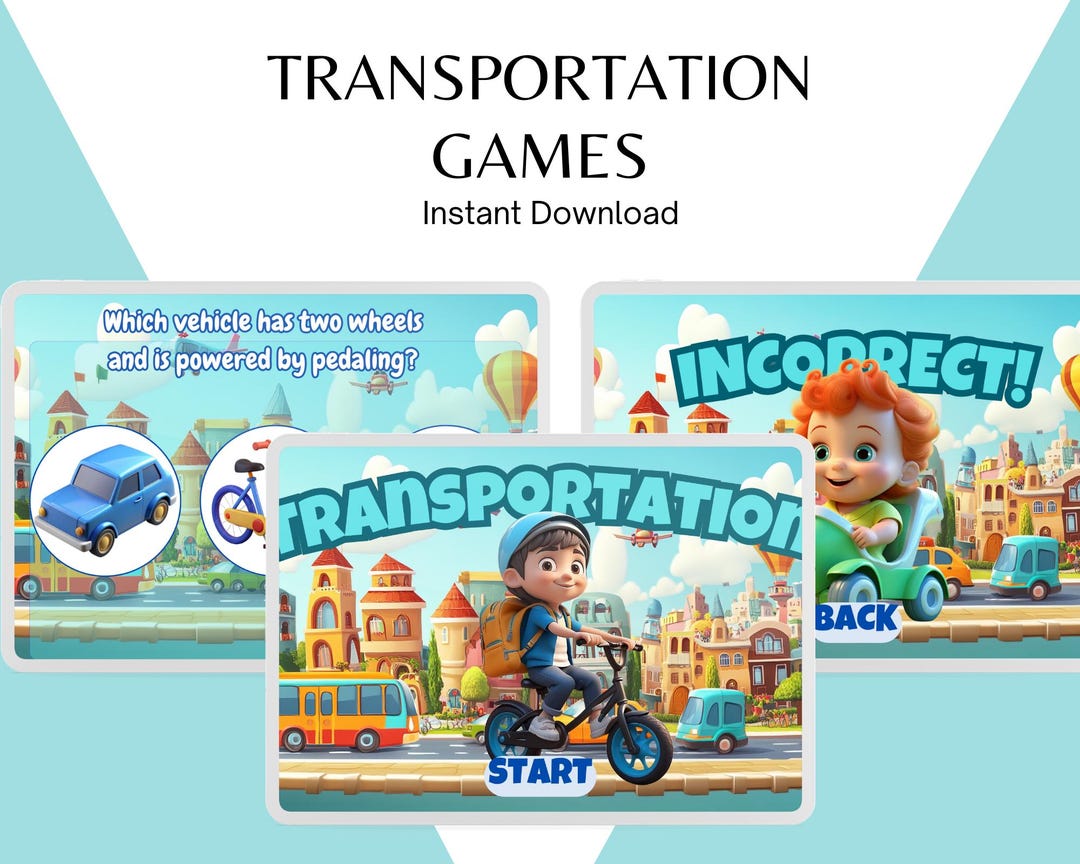 Transportation Game for Kids, Fun Printable & Digital Trivia ...