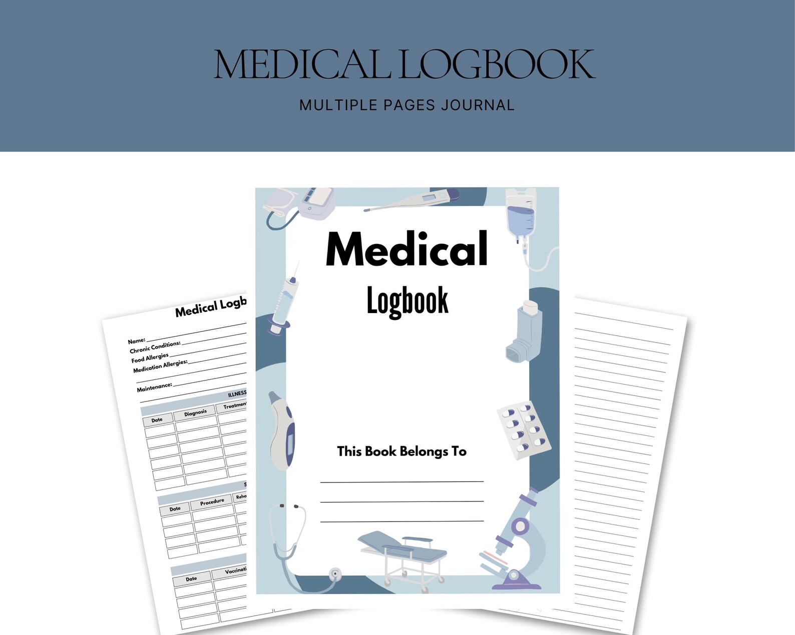 Printable Medical Logbook: Personal Health Tracker (PDF) - Etsy