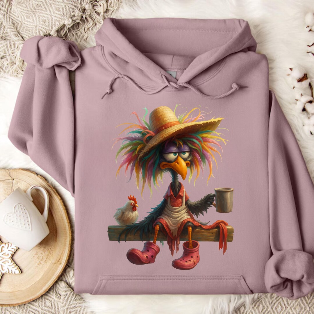 Grumpy Chicken Coffee Art PNG | Funny Farm Animal Design (digital ...