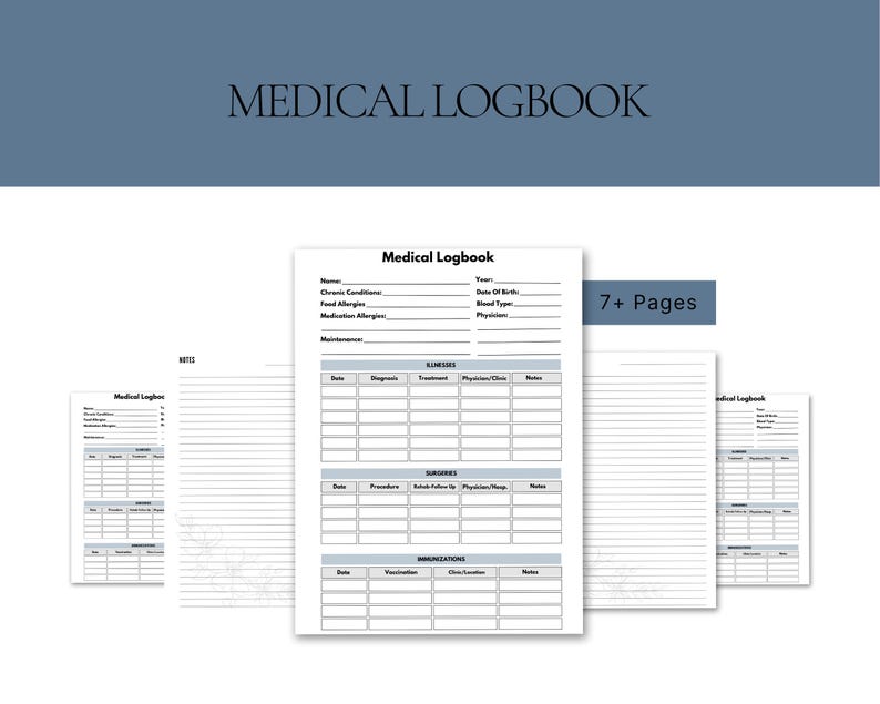 Printable Medical Logbook: Personal Health Tracker (PDF) - Etsy