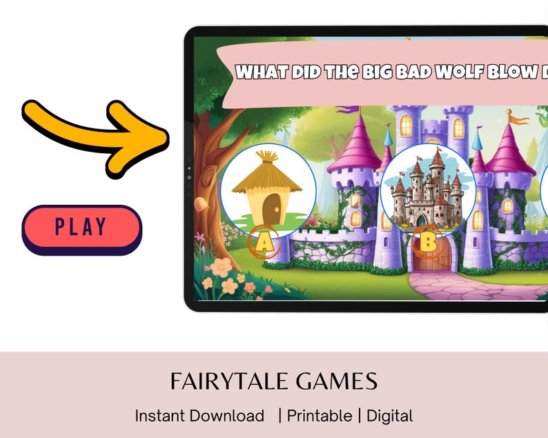 Fairy Tale Game for Kids, Printable & Digital Story Adventure, Fun ...