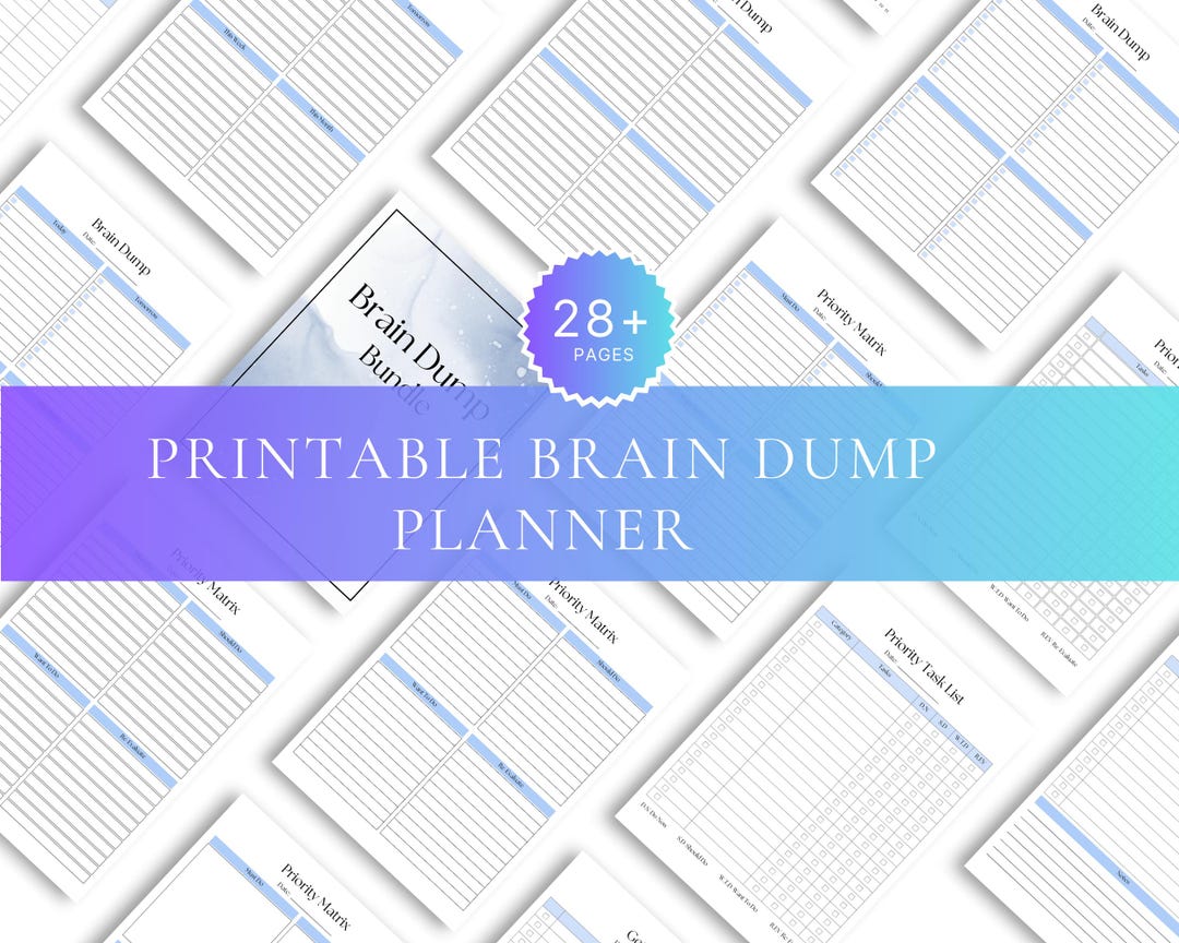 Brain Dump Planner Printable, Mind Clarity Journal, Thought Organizer ...