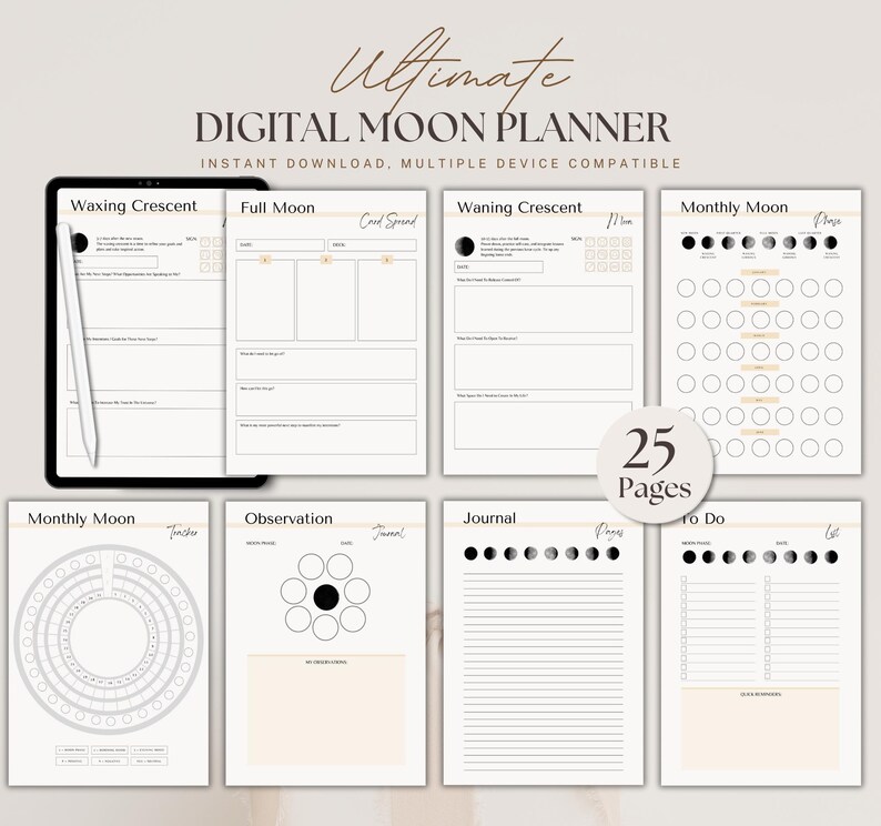 Digital Moon Planner: Lunar Cycle Tracker, Manifestation (digital Download) - Etsy