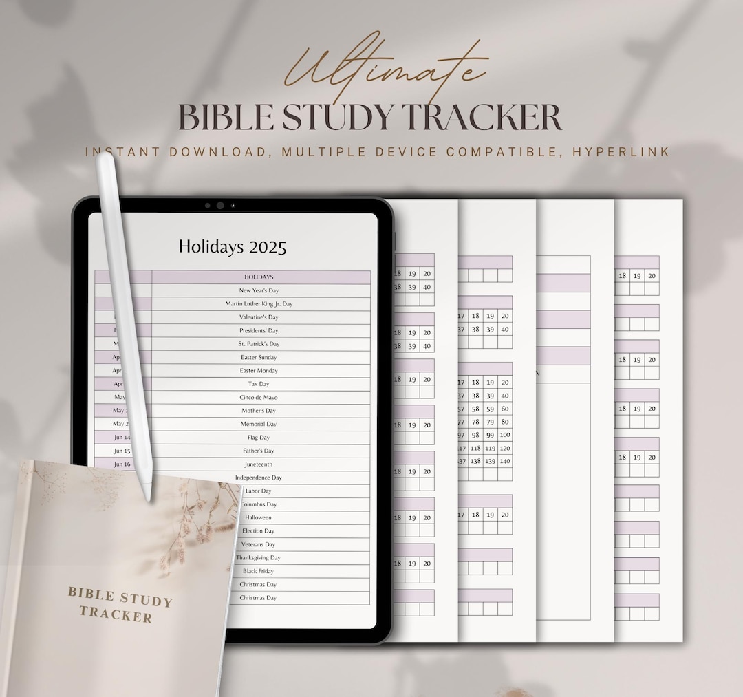 Digital Bible Tracker | Scripture and Prayer Log | Devotional Study ...