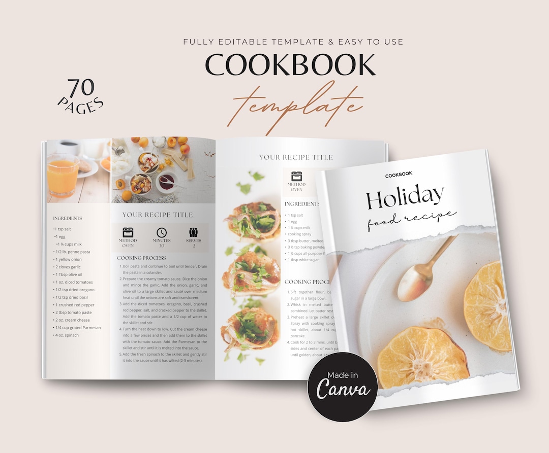 Editable Recipe Cookbook Template, Family Organizer (digital Download ...