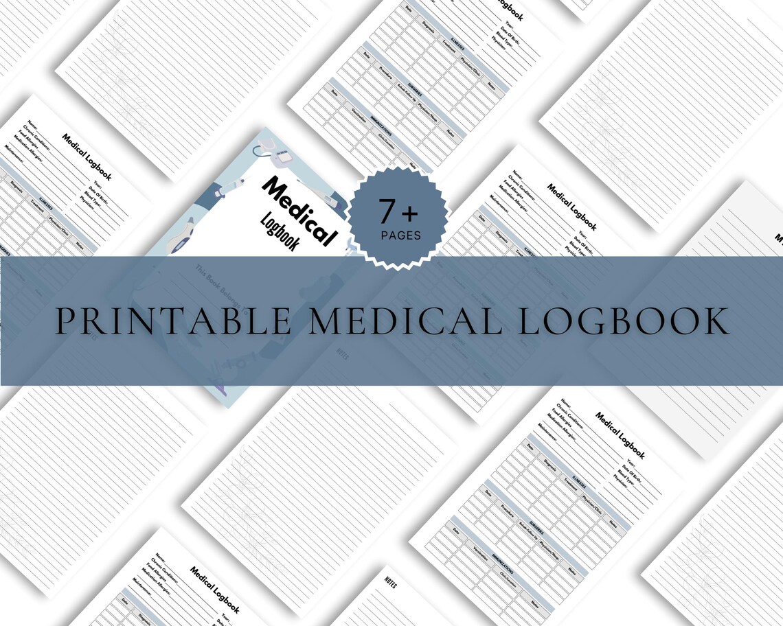 Printable Medical Logbook, Personal Health Tracker, Doctor Visit Log ...
