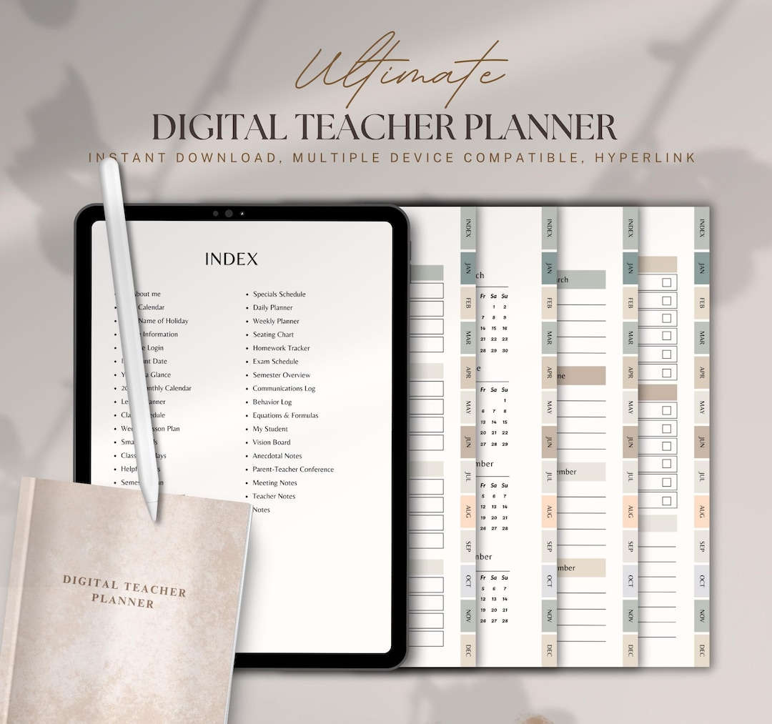 Digital Teacher Planner | Lesson Plan and Grade Tracker | Classroom ...