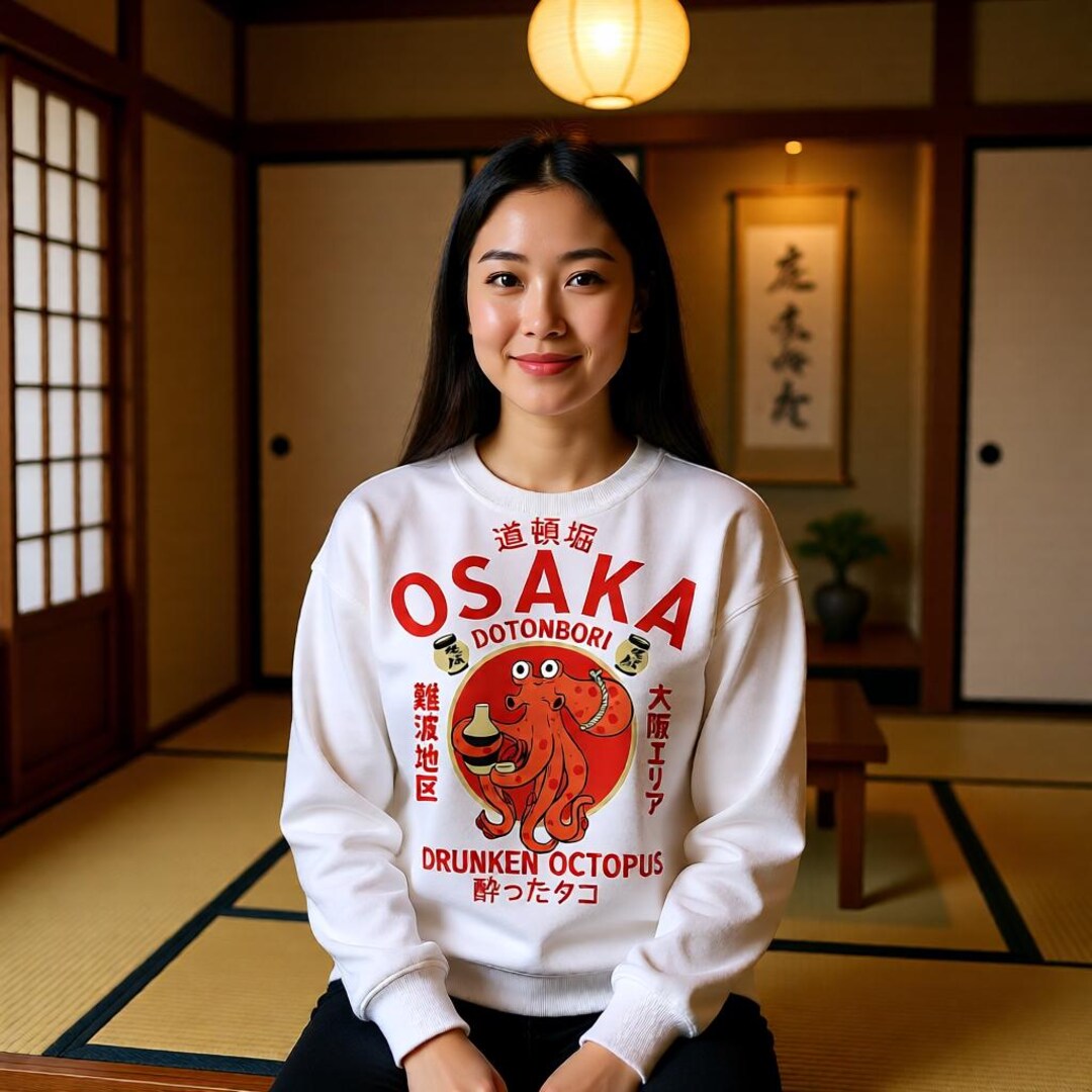 Osaka Dotonbori Drunken Octopus PNG • Japanese Streetwear Mascot Design ...