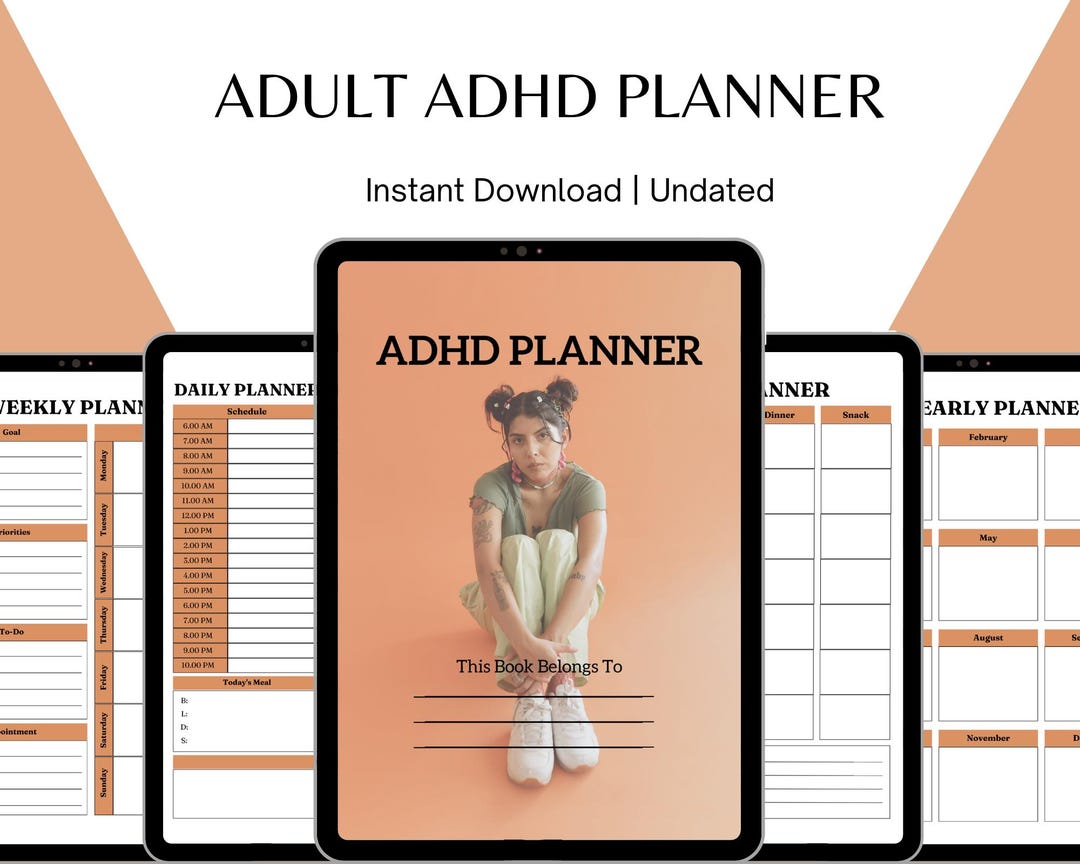 ADHD Planner & Workbook Digital, ADHD Journal PDF, Executive Function ...