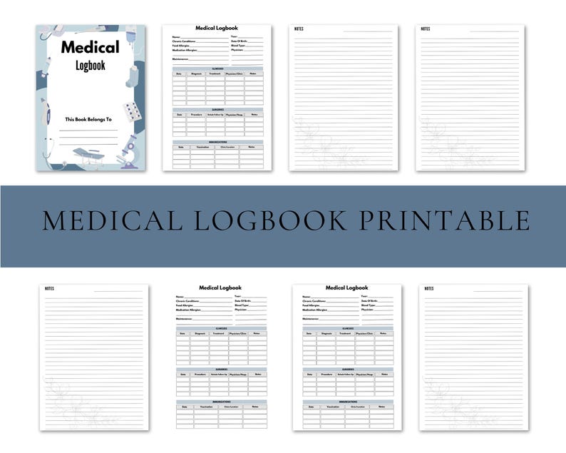 Printable Medical Logbook: Personal Health Tracker (PDF) - Etsy