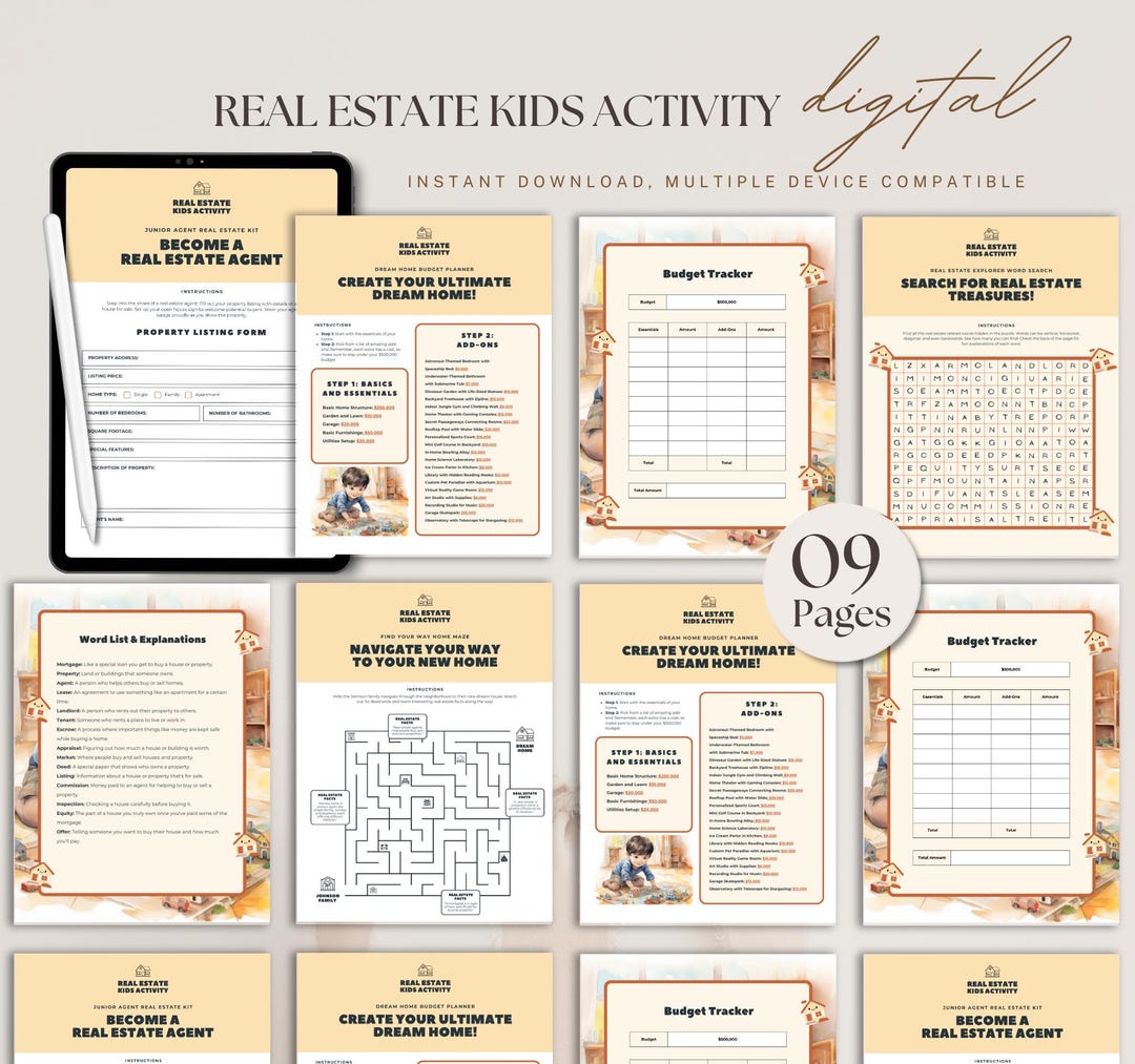 Real Estate Kids Activity Template | Fun Home Buying Worksheets ...