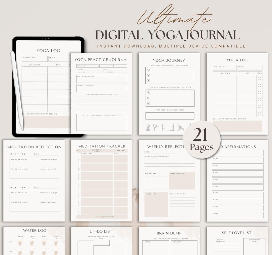 Digital Yoga Journal | Track Poses, Meditation, and Mindfulness | Set ...