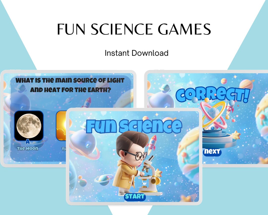 Fun Science Game for Kids, Printable & Digital Learning, STEM Trivia ...