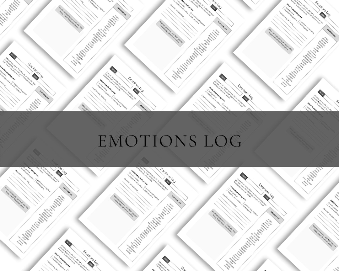 Printable Emotion Log, Daily Mood Tracker, Feelings Journal, Mental ...