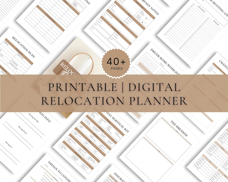 Moving Planner Printable, Relocation Checklist, Home Moving Organizer ...