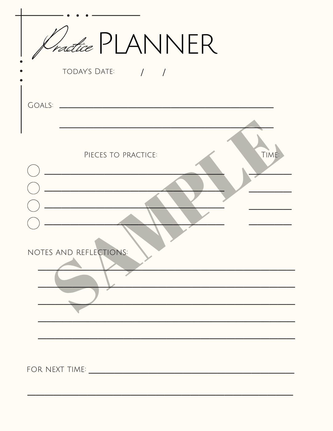 Practice Journal Worksheet - Etsy