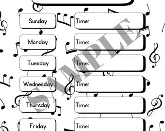 Music Weekly Goal, Assignment Sheet, Practice Tracker, Music Teacher ...