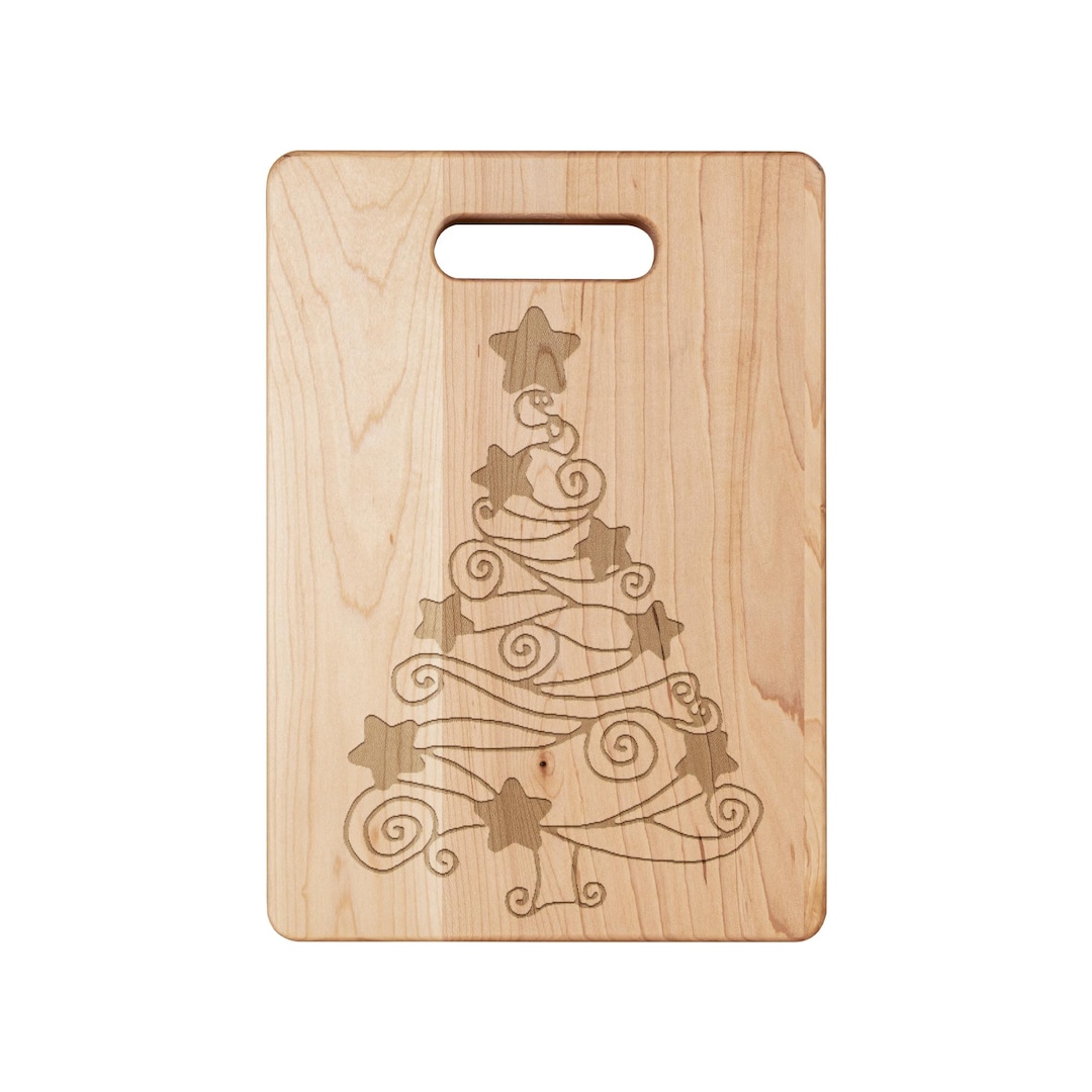 Elegant Christmas Tree Cutting Board, Engraved Cutting Board, Christmas ...