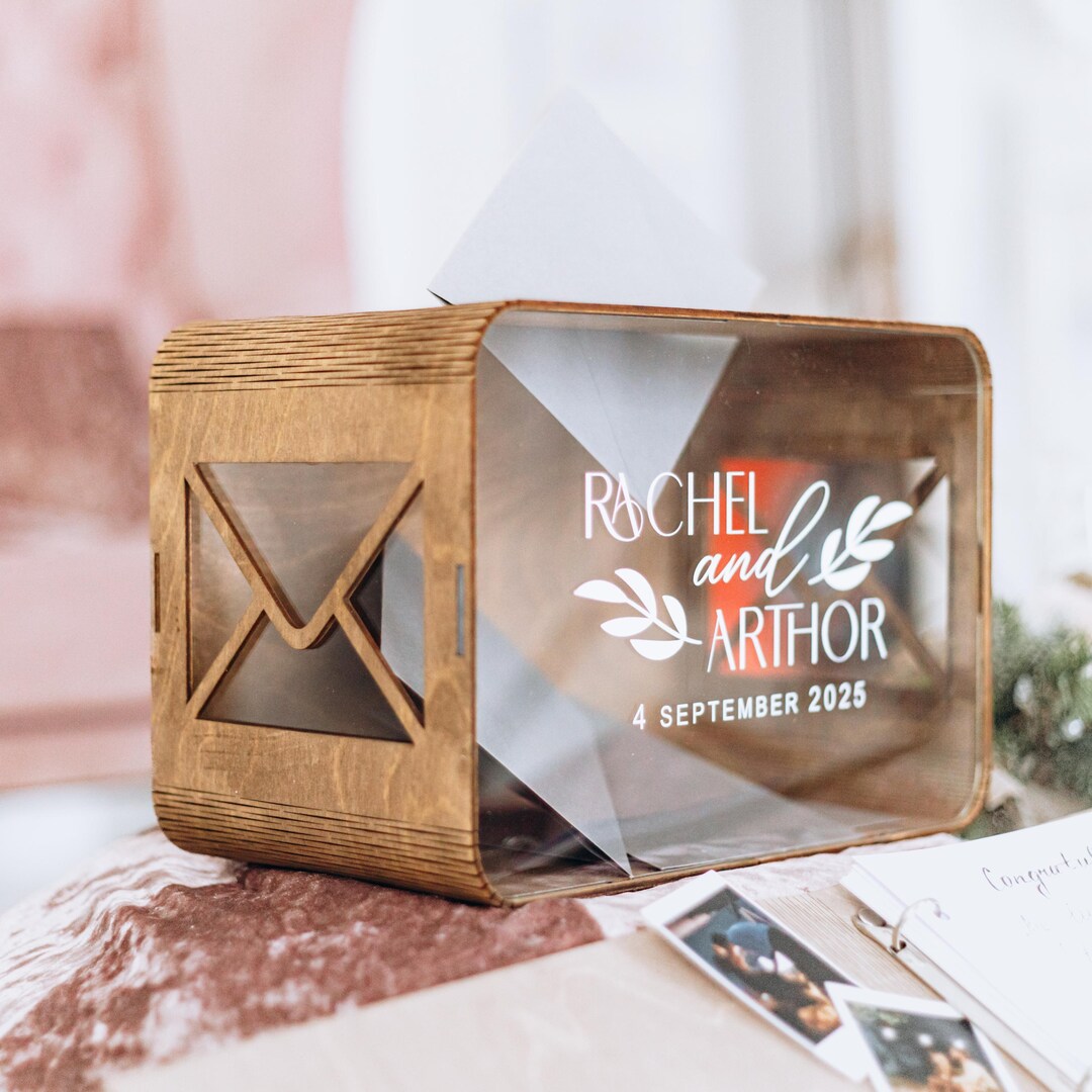 Foldable Wedding Card Box, Wedding Reception Card Box, Rustic Wedding ...