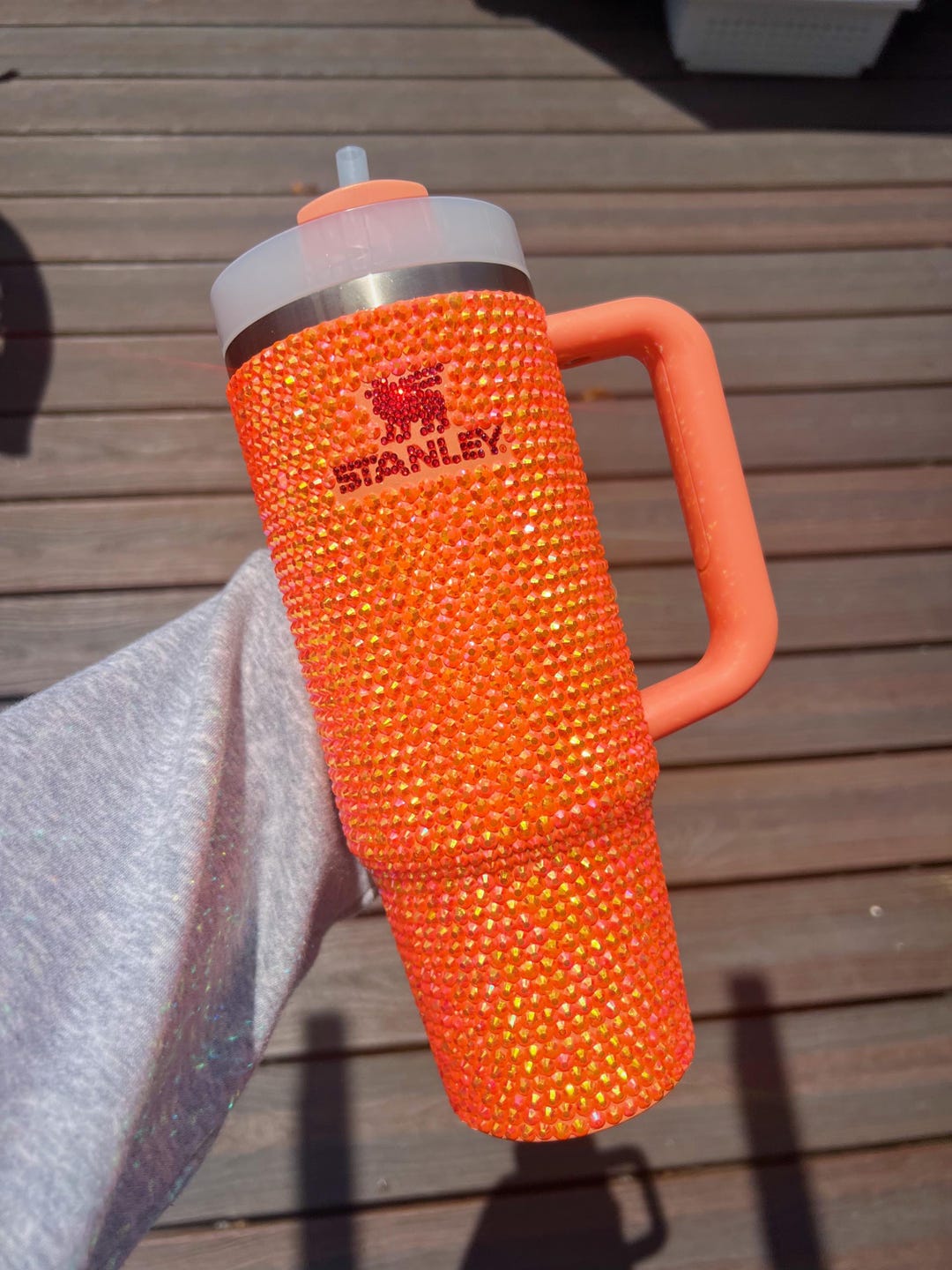 Orange Bedazzled Bling 30oz Tumbler Stanley - Etsy
