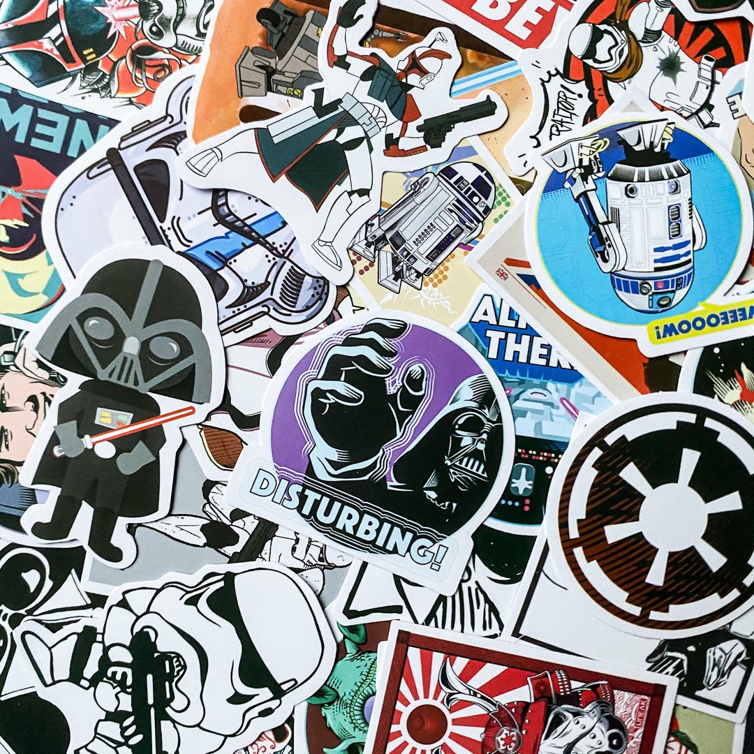 50 Random Sci-fi Helmet Stickers, Space Warrior Decals, Retro Stickers ...